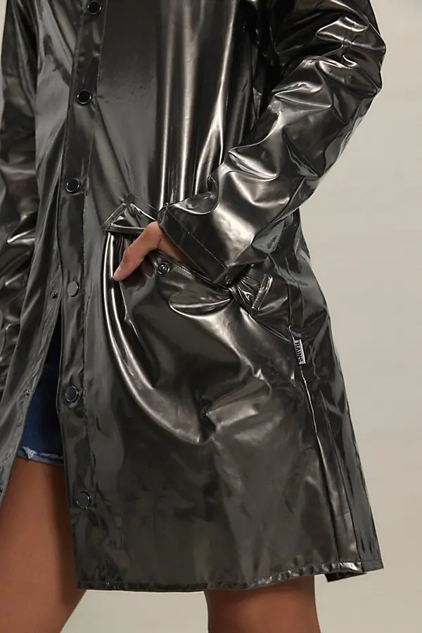 Rains Long Jacket - Silver