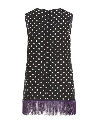 Dolce & Gabbana Polka-dot Crepe Top With Fringes