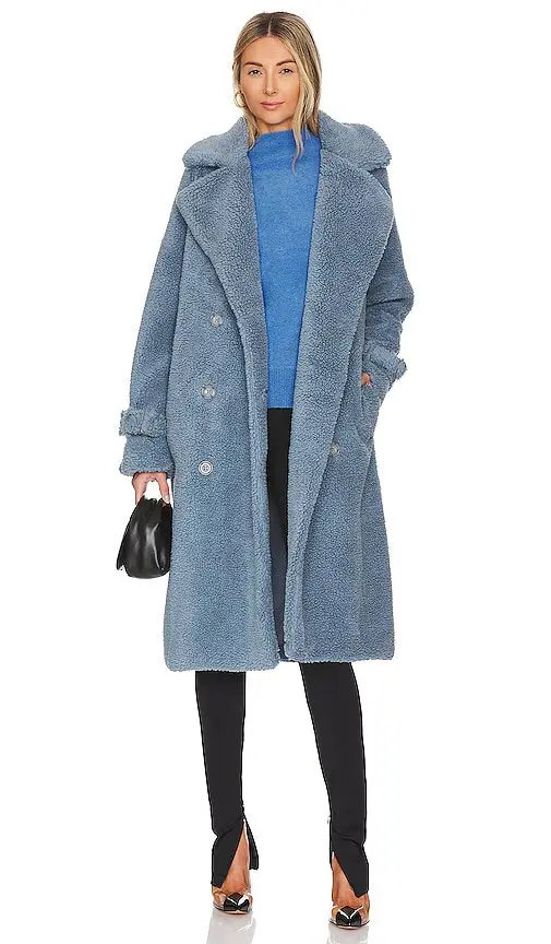 LAMARQUE Malani Faux Fur Coat - Smoked Blue