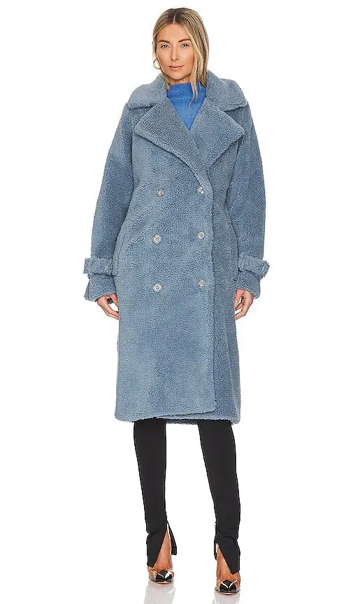 LAMARQUE Malani Faux Fur Coat - Smoked Blue