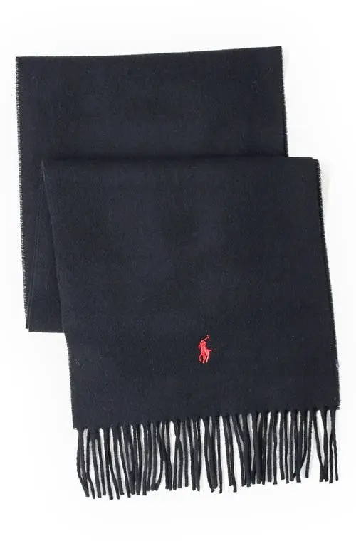 Polo Ralph Lauren Wool Blend Muffler Scarf - Black