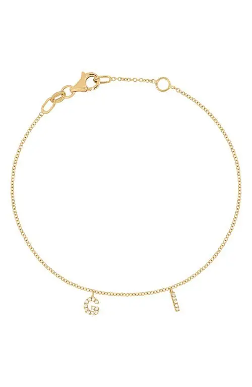 Bony Levy Icon Personalized Diamond Charm Bracelet - 18k Yellow Gold - 2 Charms