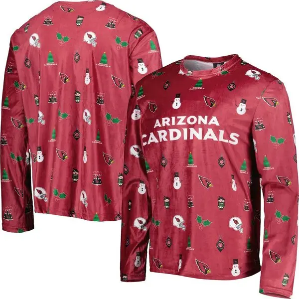 FOCO Arizona S Holiday Repeat Long Sleeve T-shirt - Cardinal