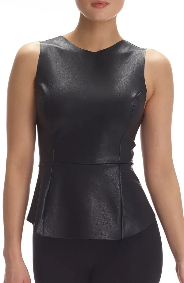Commando Faux Leather Peplum Top