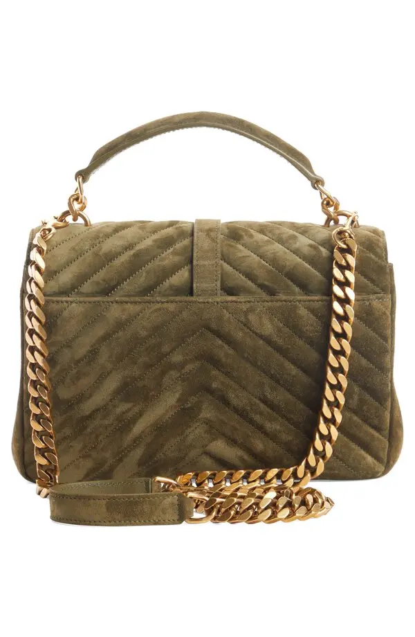 Saint Laurent Medium College Suede Shoulder Bag