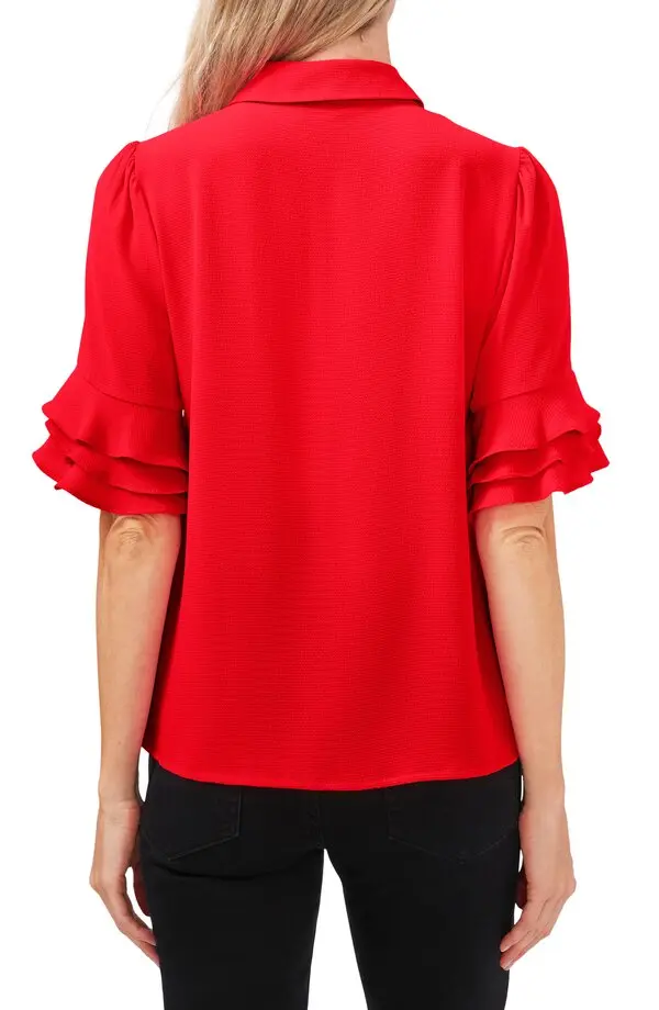 CECE DUPRAZ Ruffle Sleeve Collar Blouse
