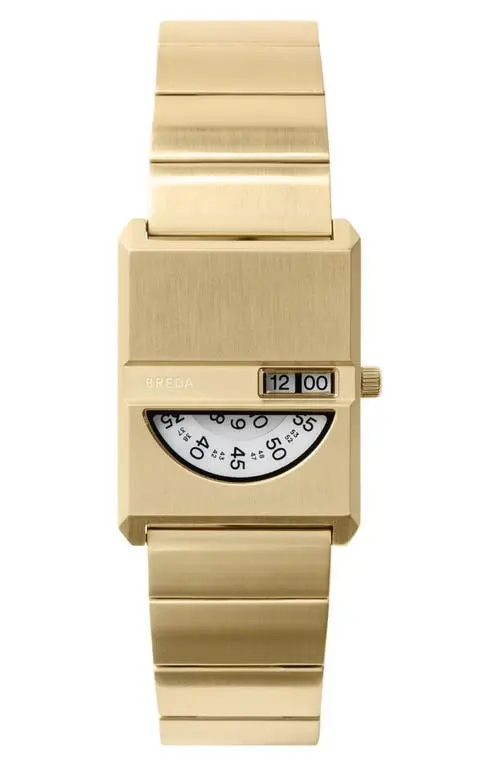 BREDA Pulse Tandem Stainless Steel Bracelet Watch - Gold