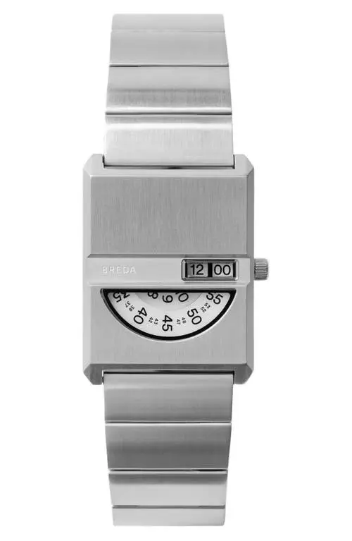 BREDA Pulse Tandem Stainless Steel Bracelet Watch - Silver