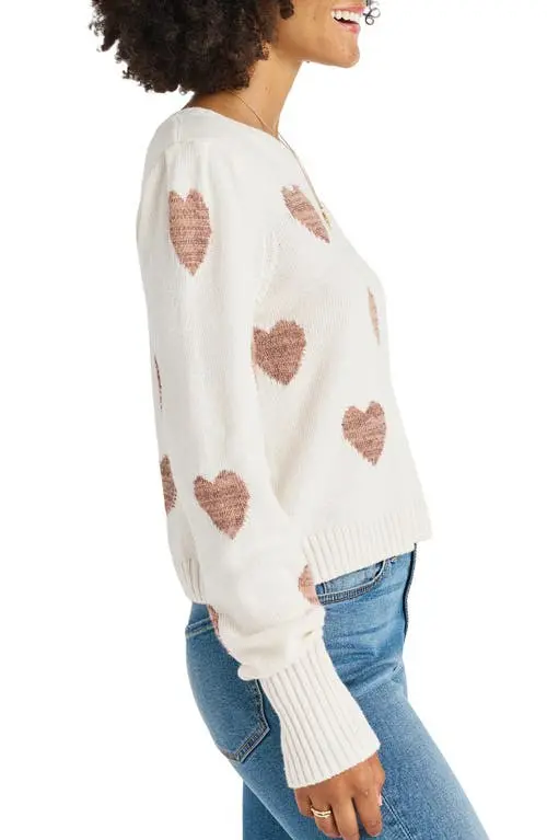 Splendid Annabelle Metallic Heart Sweater