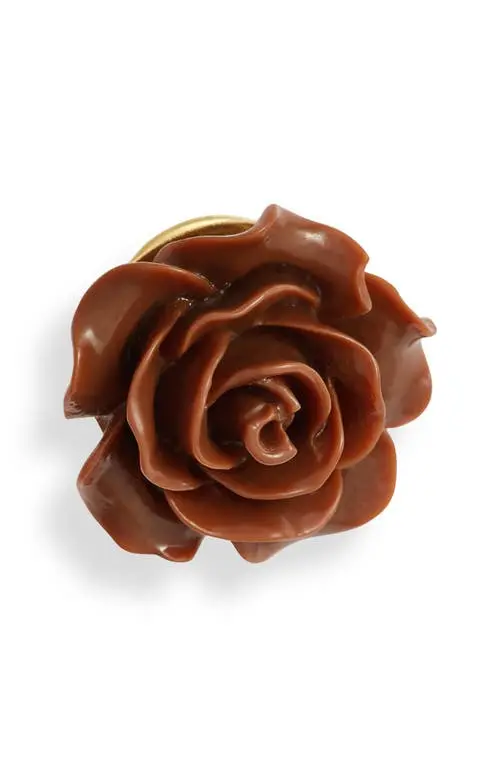 CLIFTON WILSON Floral Lapel Pin - Brown