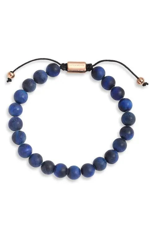 CLIFTON WILSON Tiger's Eye Beaded Bracelet - Navy