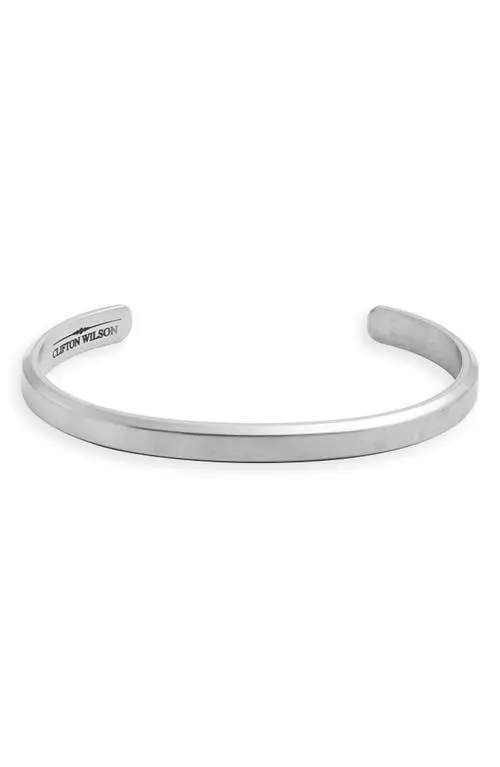 CLIFTON WILSON Stainless Steel Stacking Bangle - Silver