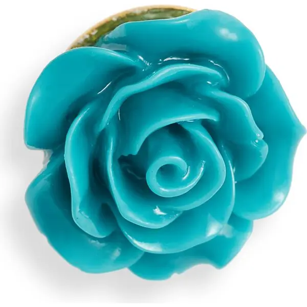 CLIFTON WILSON Floral Lapel Pin - Turquoise
