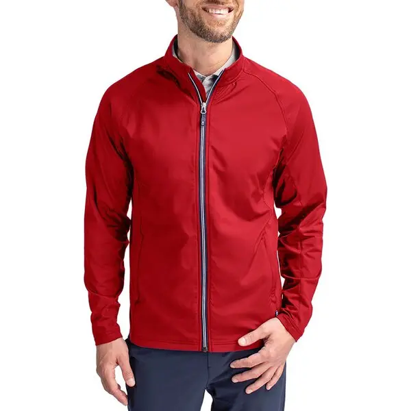 Cutter & Buck Adapt Knit Hybrid Full Zip Jacket - Red