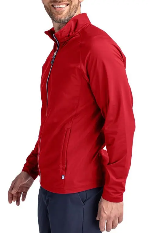 Cutter & Buck Adapt Knit Hybrid Full Zip Jacket - Red