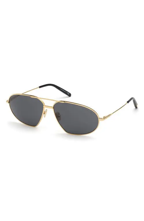 TOM FORD Bradford 63mm Oversize Pilot Sunglasses