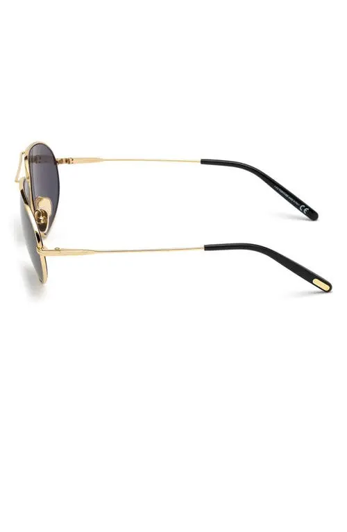 TOM FORD Bradford 63mm Oversize Pilot Sunglasses