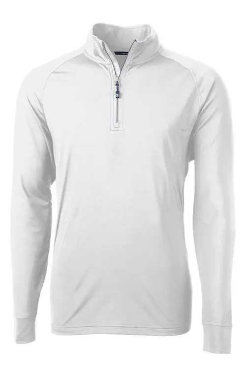 Cutter & Buck Adapt Knit Quarter Zip Pullover - White