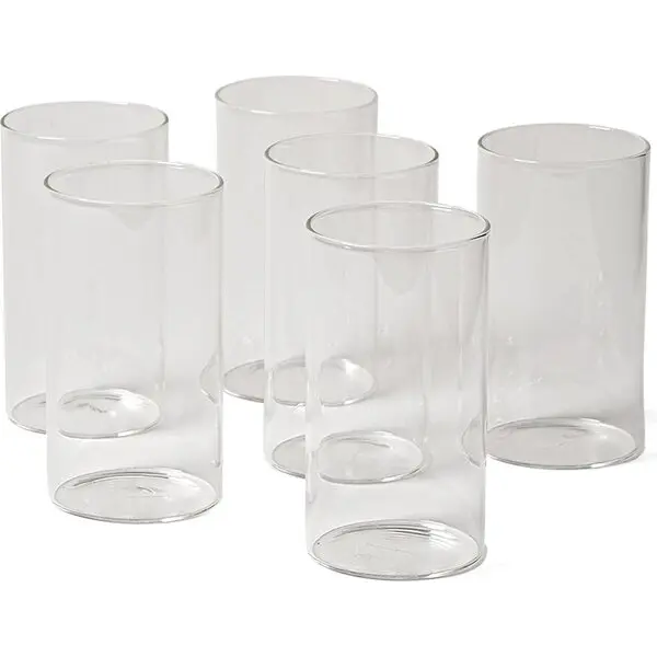 FARMHOUSE POTTERY Silo Set Of 6 Water Glasses - Clear