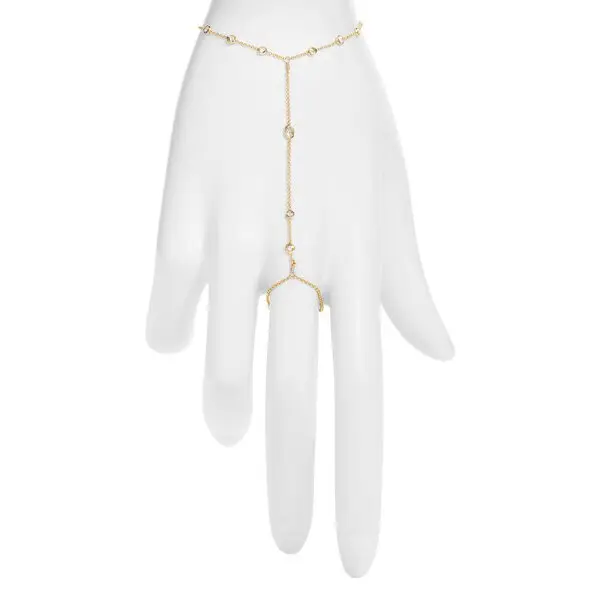 VIDAKUSH Rain Drop Station Hand Chain - Gold