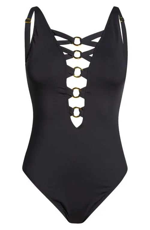BLEU BY ROD BEATTIE Ring Plunge One-piece Swimsuit