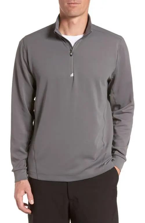 Cutter & Buck Traverse Stretch Quarter Zip Pullover - Elemental Grey