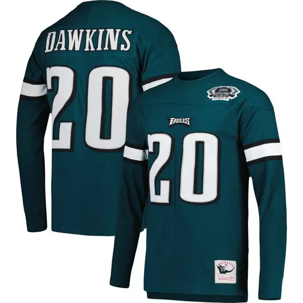 Mitchell & Ness Brian Dawkins Philadelphia Eagles Retired Player Long Sleeve Top - Green