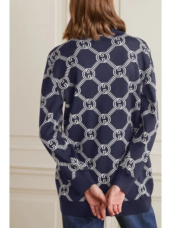 Gucci Reversible Jacquard-knit Wool-blend Cardigan