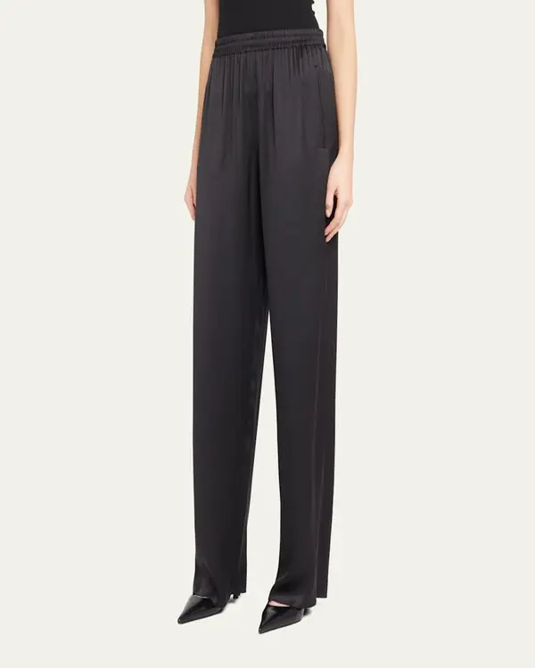 Giorgio Armani Silk Straight Leg Trousers