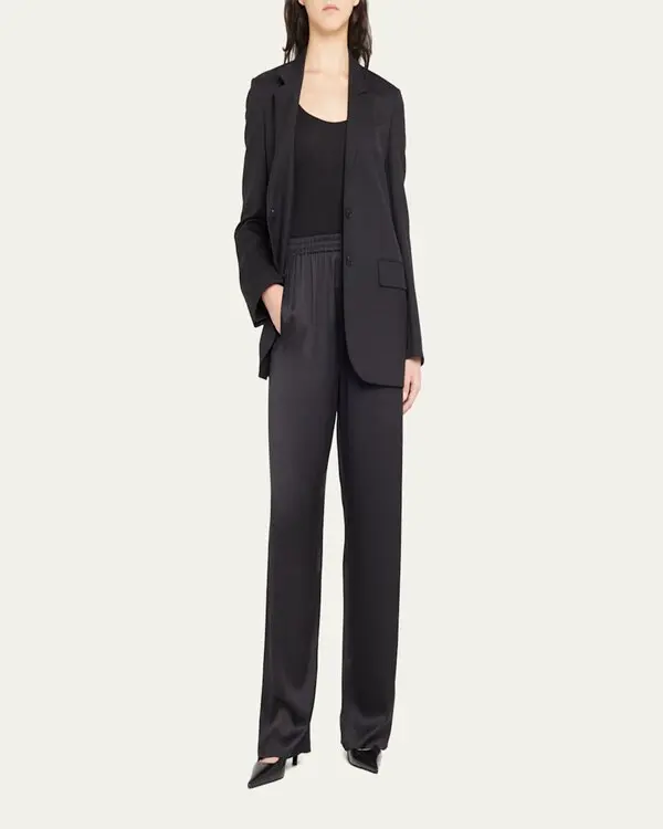 Giorgio Armani Silk Straight Leg Trousers