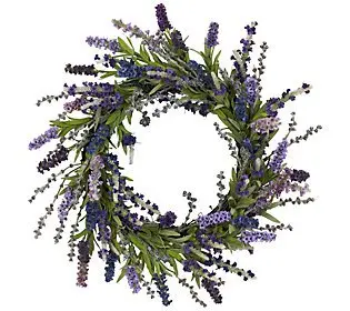 NEARLY NATURAL 20' Lavender Wreath By - One-color