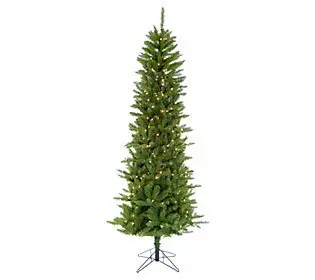 CHRISTMAS TIME 7.5' Prelit Winter Wonderland Slim Green Christmas Tree - One-color