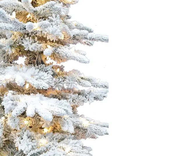 CHRISTMAS TIME Snowy Artificial Christmas Tree With Clear Smar String Light