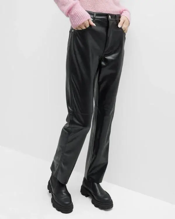 Nanushka Vinni Mid-rise Ankle Pants - Black