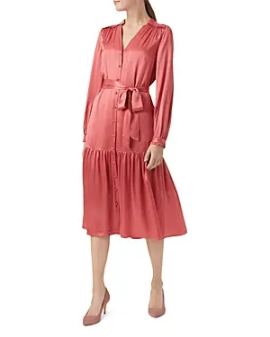 HOBBS LONDON Esther Satin Shirt Dress