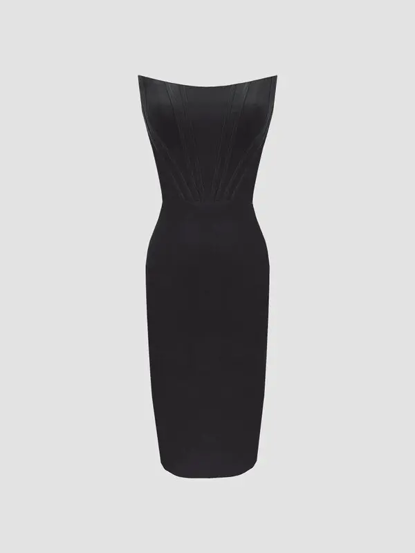 Dress The Population Cosette Strapless Body-con Midi-dress - Pine