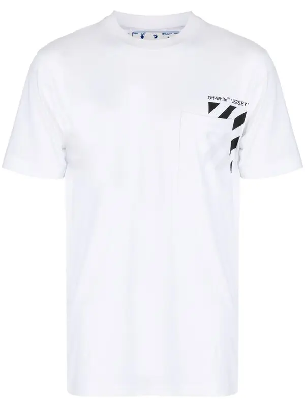 Off-White Diag-stripe Cotton T-shirt - White