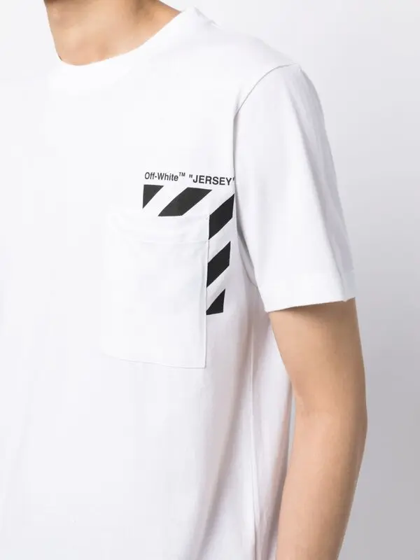 Off-White Diag-stripe Cotton T-shirt - White