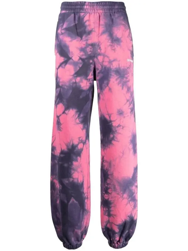 Off-White Diag-stripe Tie-dye Track Pants - Pink