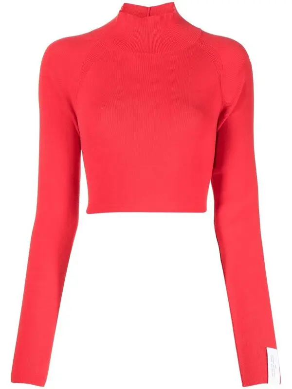 Rokh Open Back Knitted Top - Red