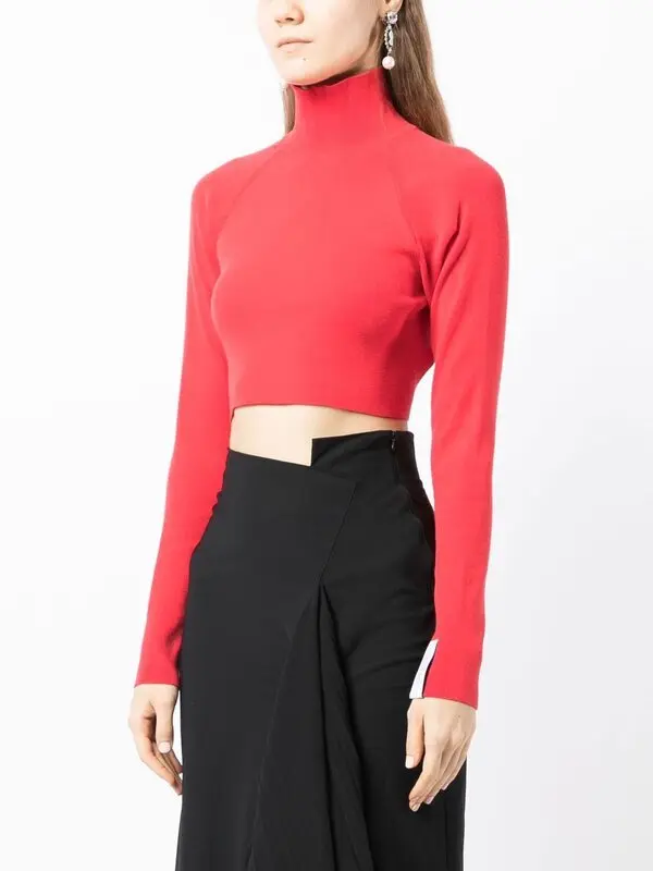 Rokh Open Back Knitted Top - Red