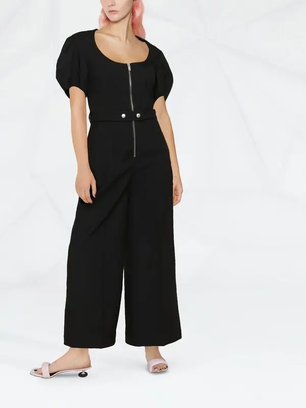 Stella McCartney Puff-sleeve Zipped Wide-leg Jumpsuit