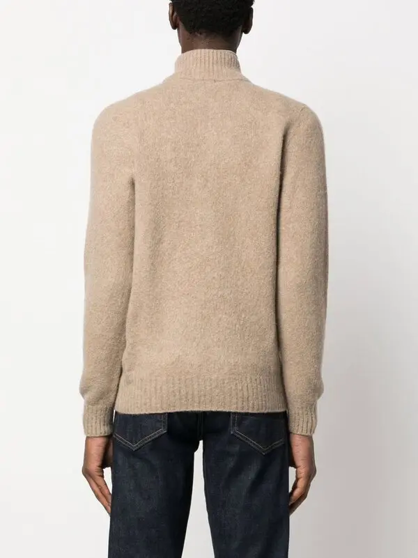 DRUMOHR Zip-up High Neck Jumper - Brown