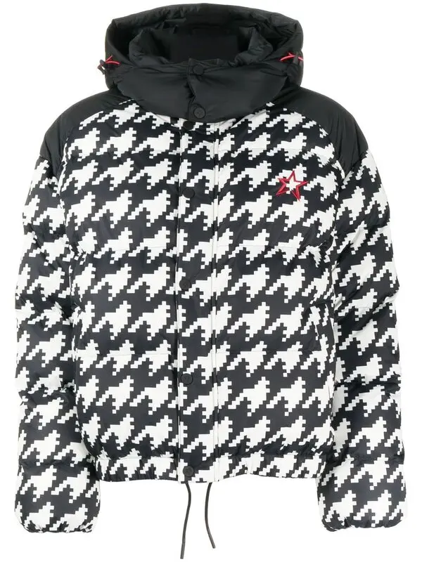 Perfect Moment Houndstooth-print Puffer Jacket - Black