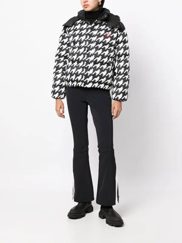 Perfect Moment Houndstooth-print Puffer Jacket - Black