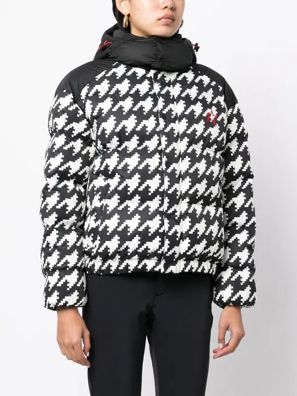 Perfect Moment Houndstooth-print Puffer Jacket - Black