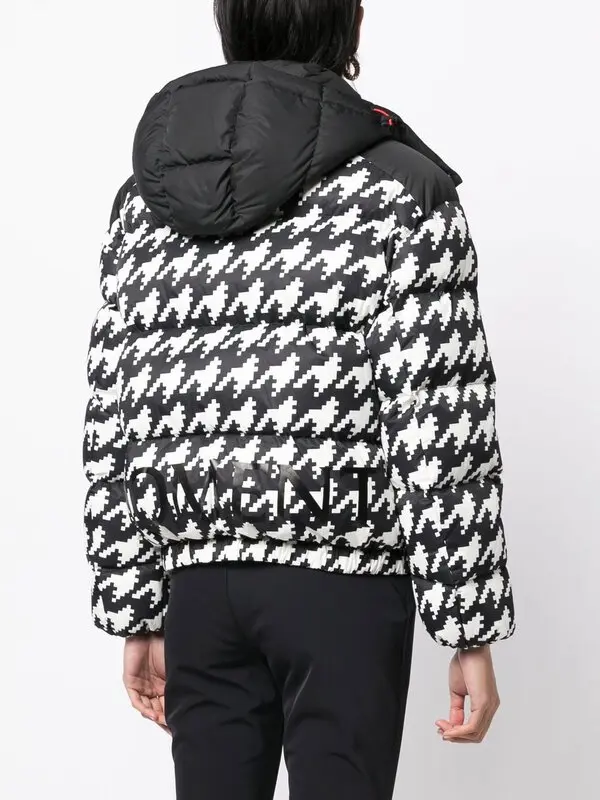 Perfect Moment Houndstooth-print Puffer Jacket - Black