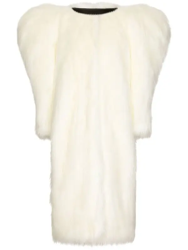 Dolce & Gabbana Butterfly-shoulder Faux-fur Coat