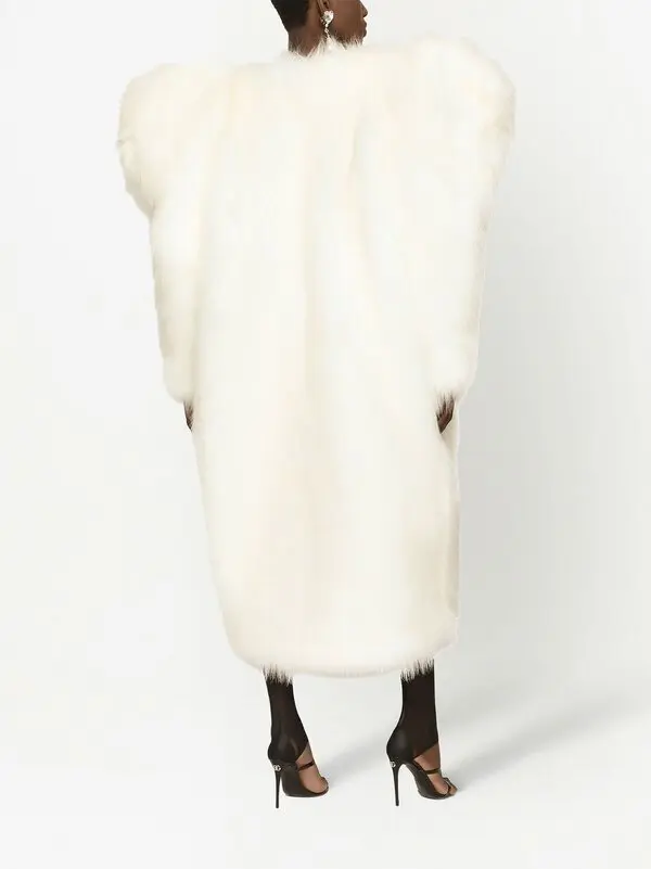 Dolce & Gabbana Butterfly-shoulder Faux-fur Coat