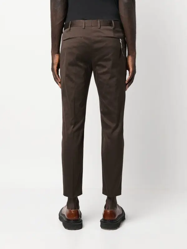 PT TORINO Cropped Tailored Trousers - Brown
